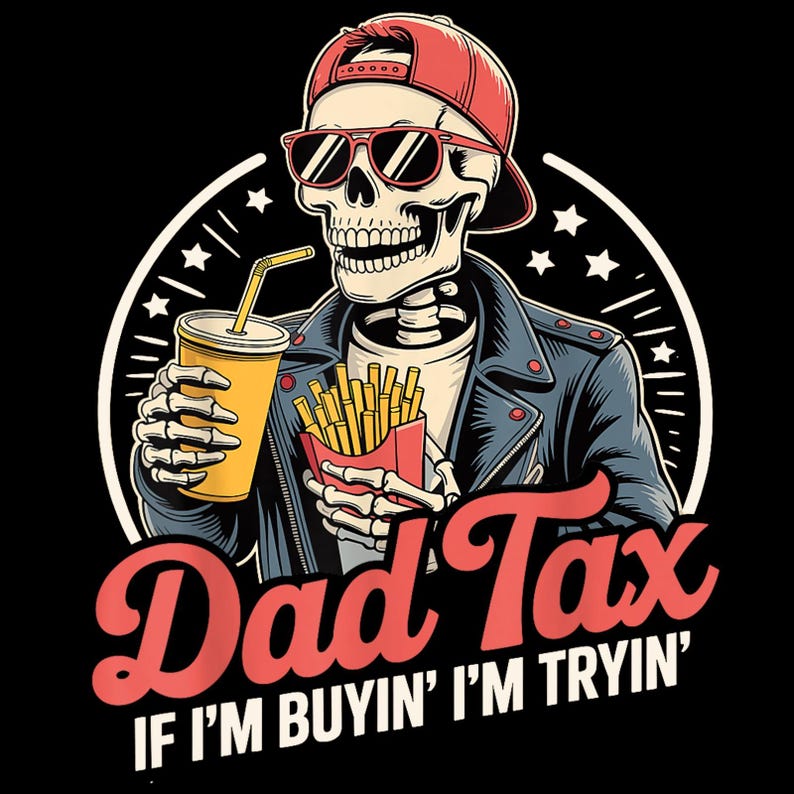 Dad Tax Skeleton PNG, Funny Fast Food Design (digital Download) - Etsy