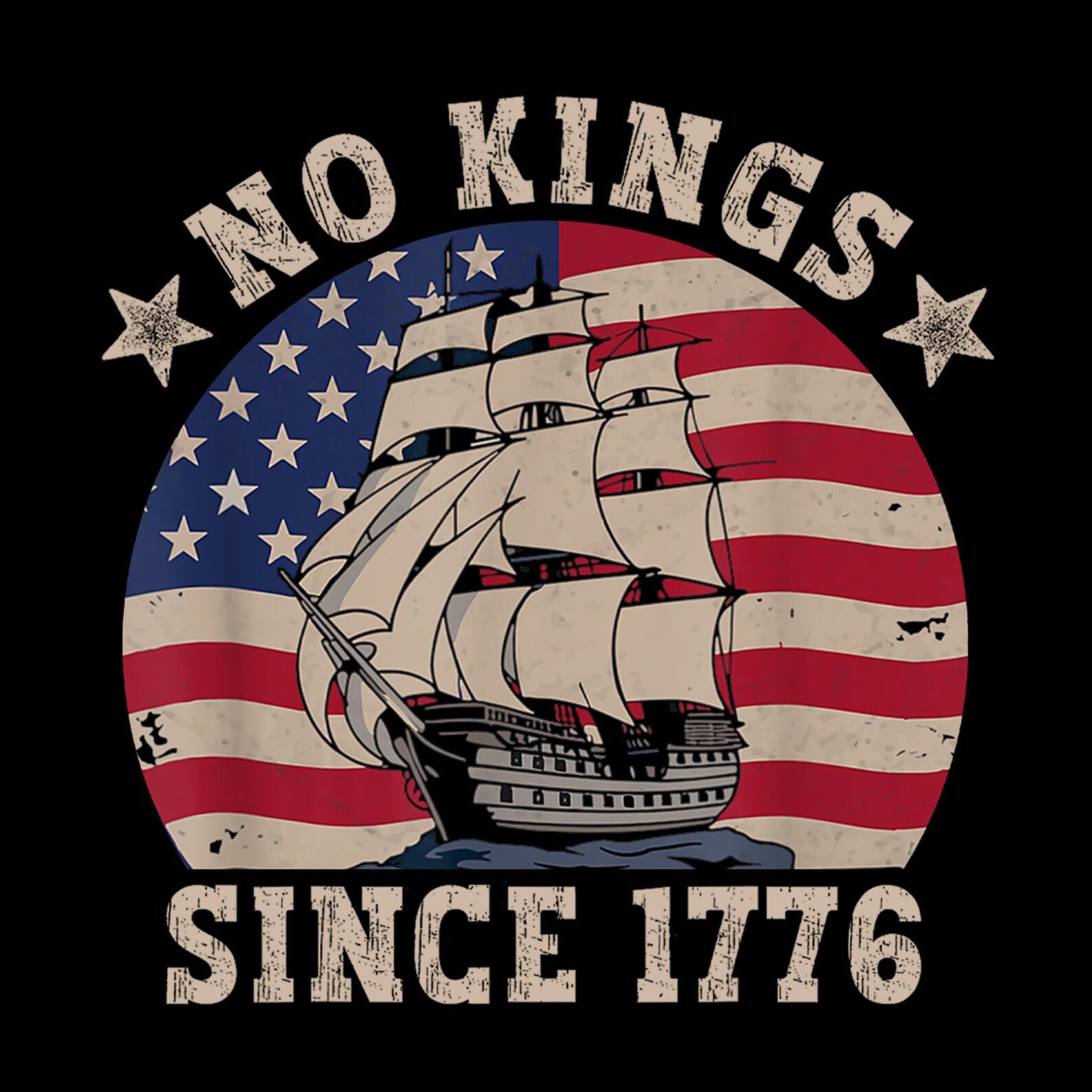 No Kings in America Since 1776, Vintage Patriotic USA Png, 4th of July ...