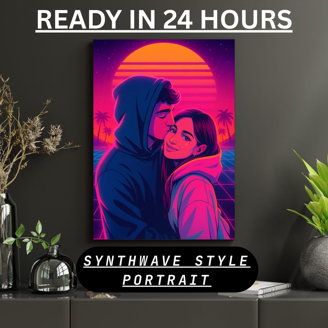 Custom Synthwave Style Portrait | Vaporwave Illustration | Retro ...
