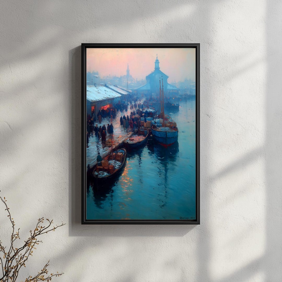 57 Claude Monet Fish Market Morning Light Impressionist Scene Colorful ...
