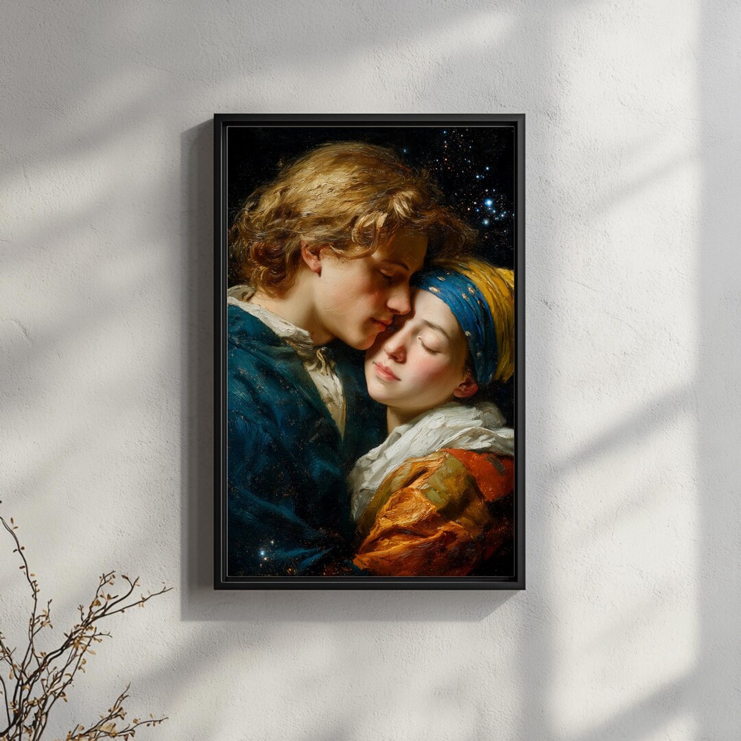 68 Johannes Vermeer Tranquil Lovers Beneath Starry Sky Dutch Classical ...