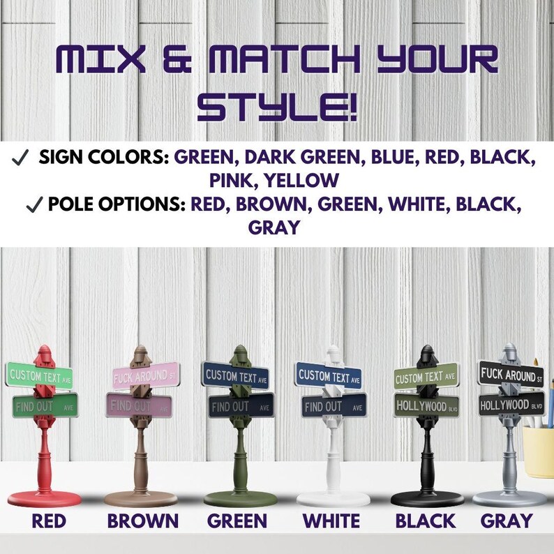 Custom Street Sign | FAFO Desk Sign Office Decor | Street Sign Pole ...