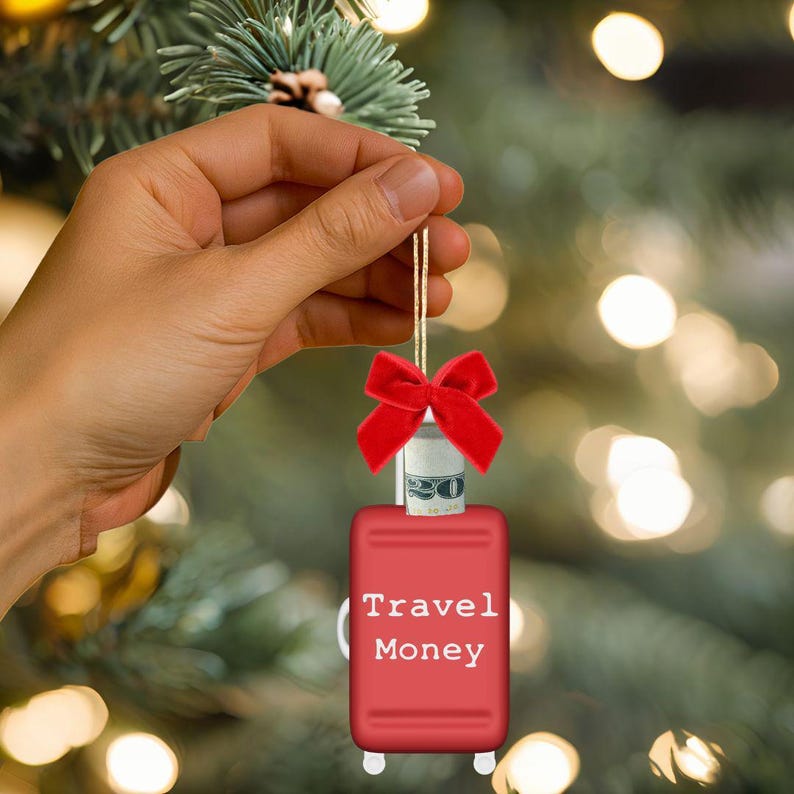 Personalized Travel Fund Ornament | Suitcase Money Holder Gift | Travel ...