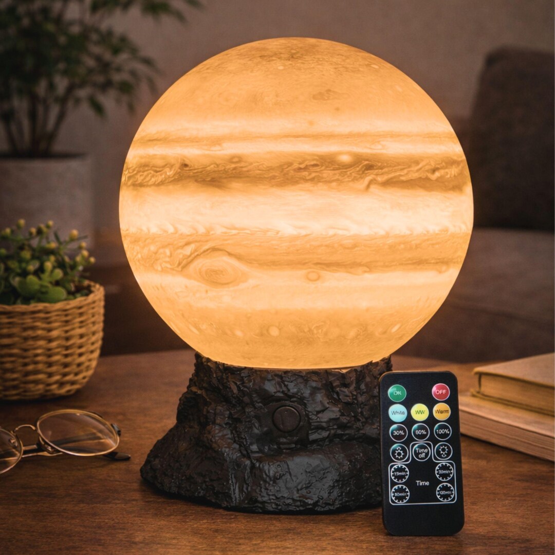 Jupiter Moon Lamp 3D Printed Planet Night Light for Kids Room | Space ...