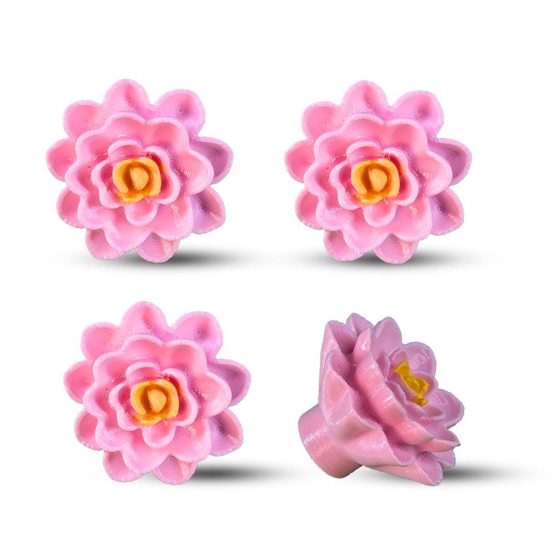 Lotus Flower Tire Valve Caps – 3D Printed Floral Stem Covers for Car ...