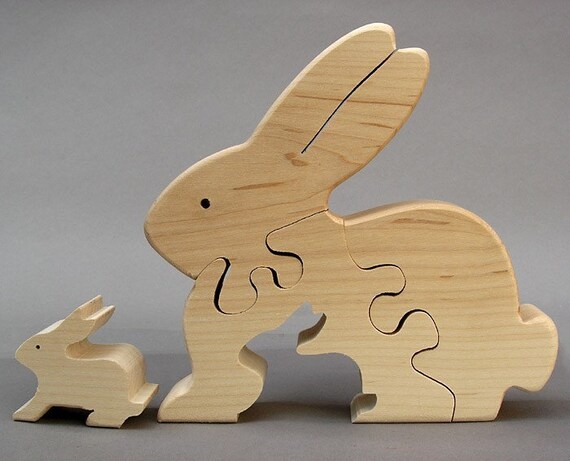 Toys & Games Puzzles Games & Puzzles Wooden Rabbit Puzzle Adult Puzzle ...