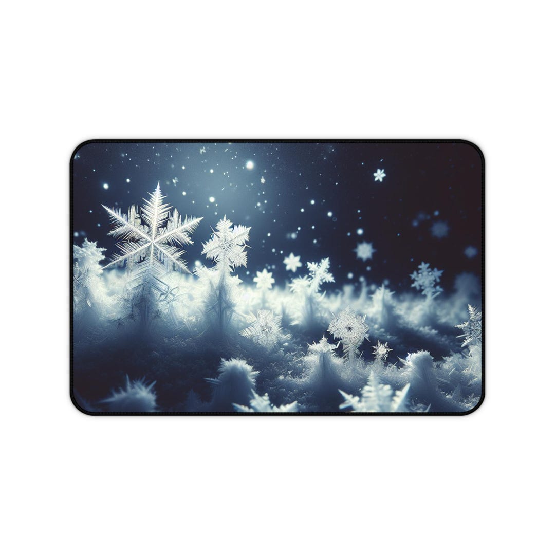 Snowflake Desk Mat: Winter Workspace Decor, Anti-slip Neoprene - Etsy