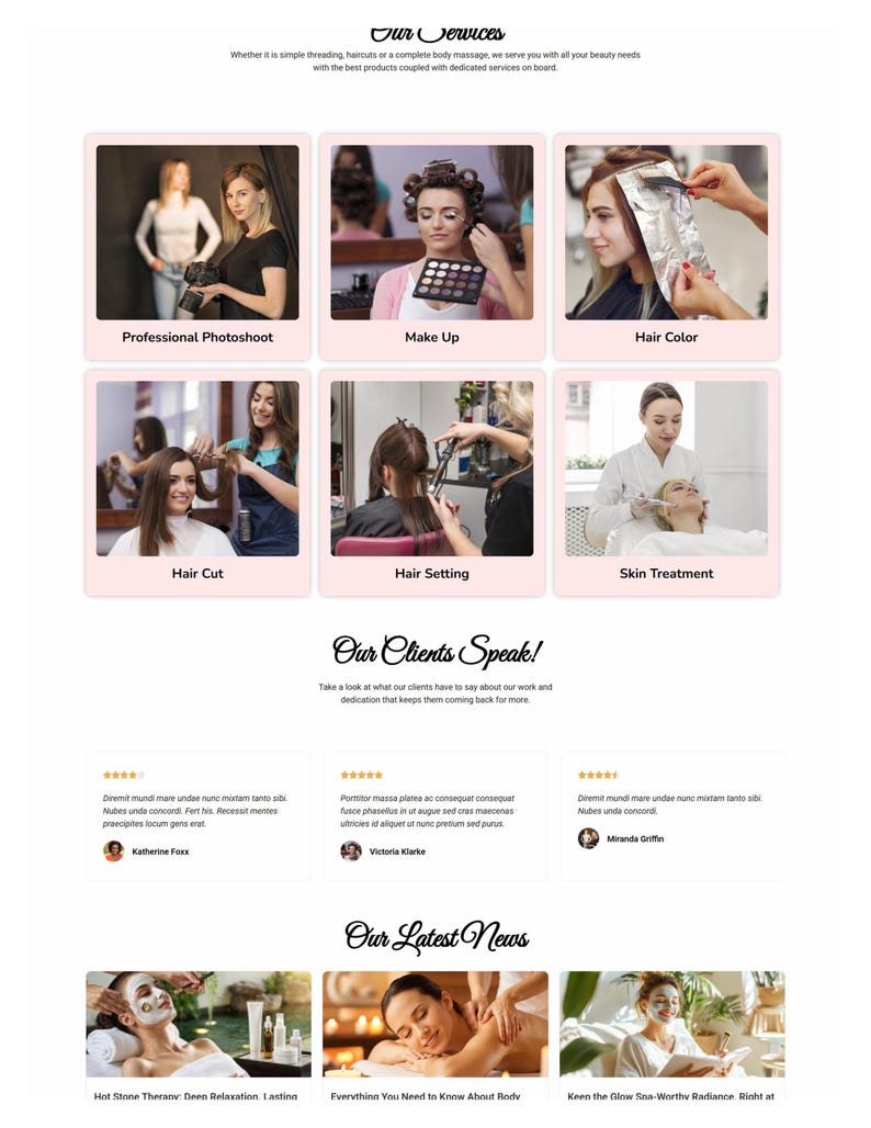 Beauty Salon Makeup Artist Website Template Wordpress Elementor Template Eidtable Salon Template ...