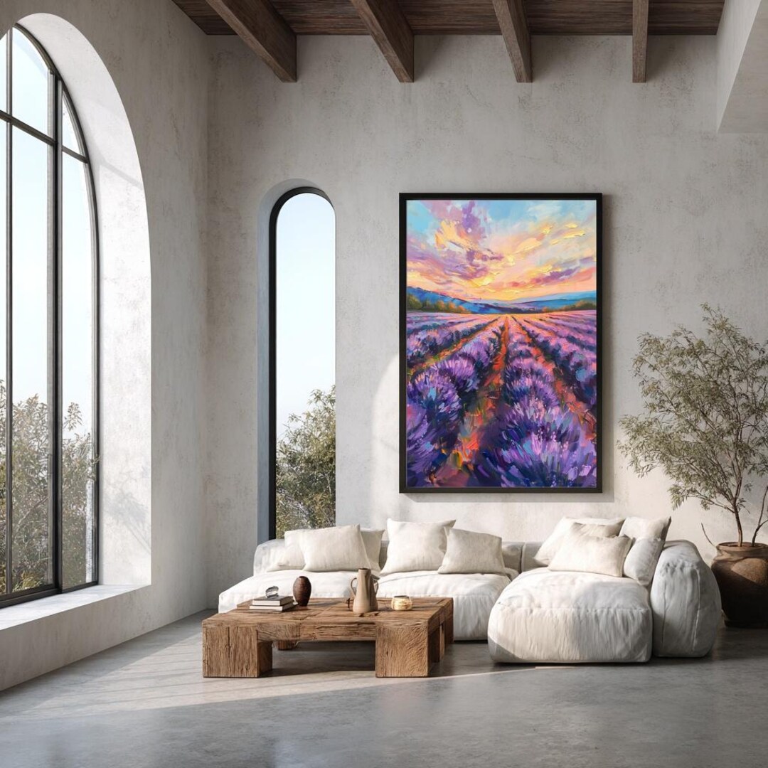 Claude Monet Style Impressionist Lavender Sunset Vertical Poster, Matte ...
