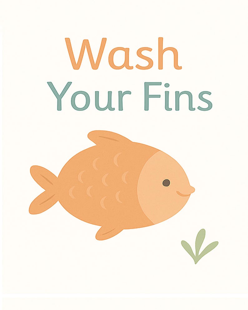 Kids Bathroom Wall Art – Set of 4 Printable Hygiene Posters – Funny ...