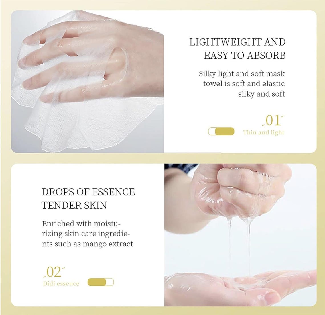 Organic Plant-based Korean Face Mask Set, Sheet Masks for Hydration ...