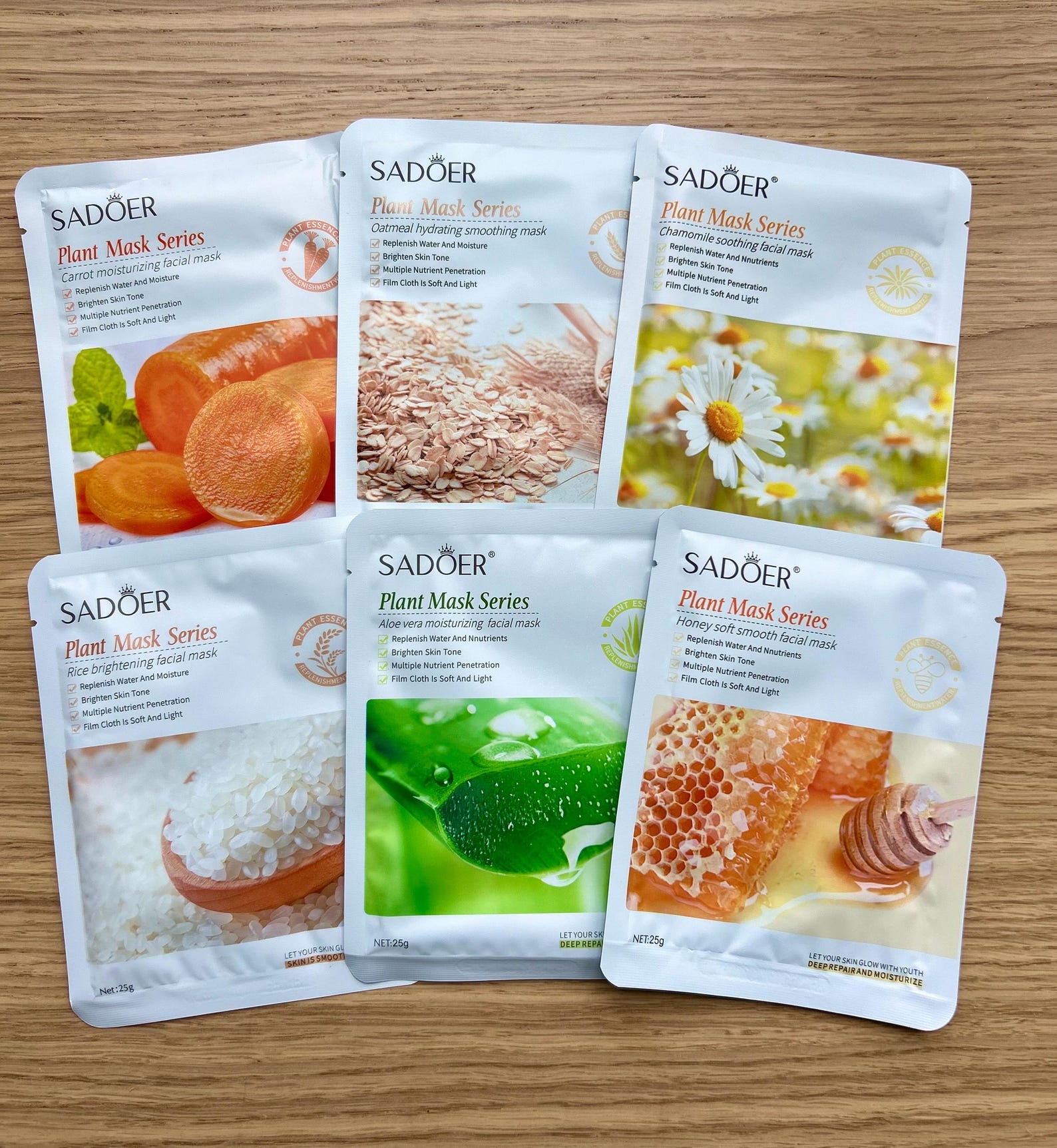 Organic Plant-based Korean Face Mask Set, Sheet Masks for Hydration ...