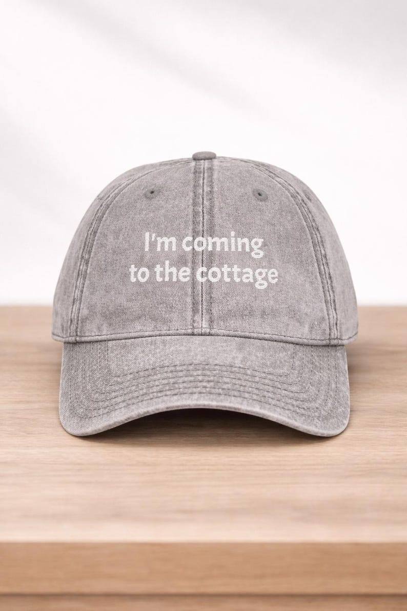 Embroidered Hockey Romance Hat | I'm Coming to the Cottage Baseball Cap ...