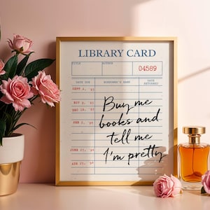 Library Card Art Print | Vintage Decor | Book Lover Gift | Wall Art ...
