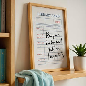 Library Card Art Print | Vintage Decor | Book Lover Gift | Wall Art ...