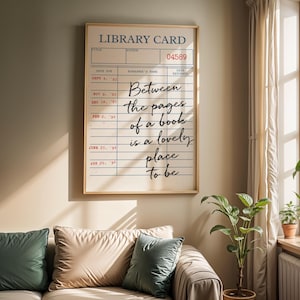Library Card Art Print | Vintage Decor | Book Lover Gift | Wall Art ...