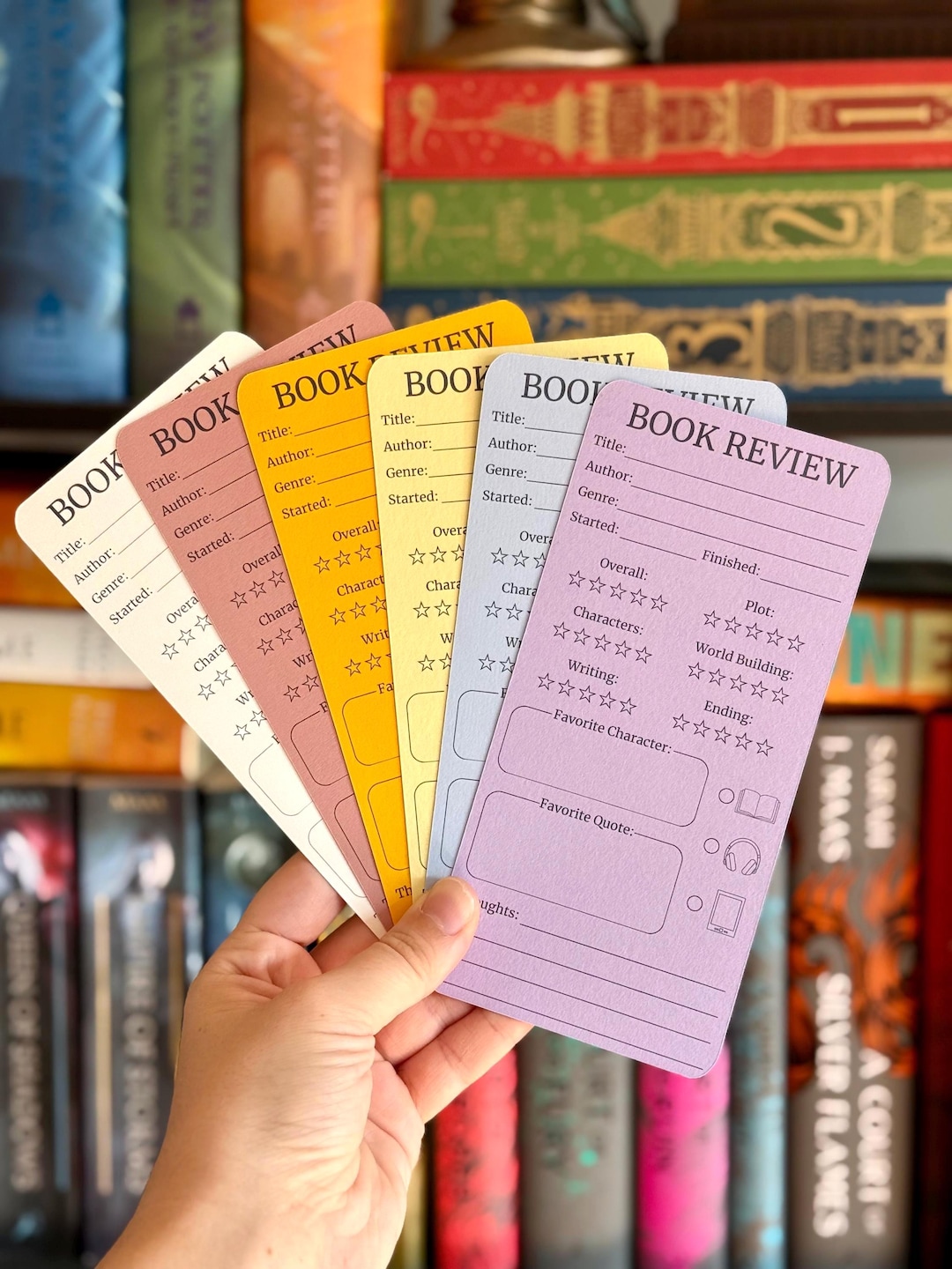 Rainbow Book Review Bookmark | Colorful Inventory for Bookworms - Etsy