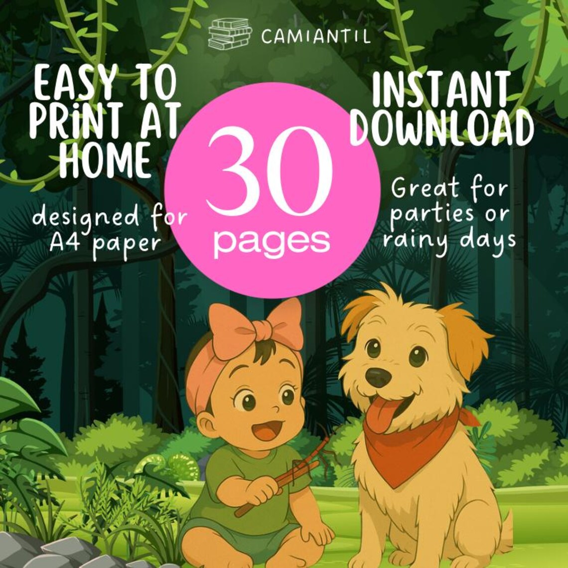 Jungle Animals Coloring Book for Kids – 30 Pages – Bilingual Spanish ...