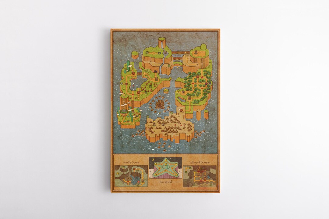 Super Mario Map - Fan Designed - Canvas or Poster Art - Etsy