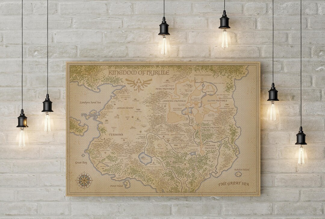 Hyrule Legend of Zelda Map - Fan Designed - Canvas or Poster Format - Etsy