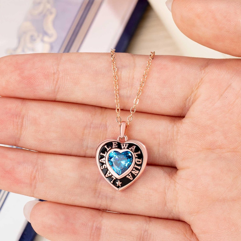 Personalized Graduation Gift Necklace With Birthstone, Engraved Memento ...