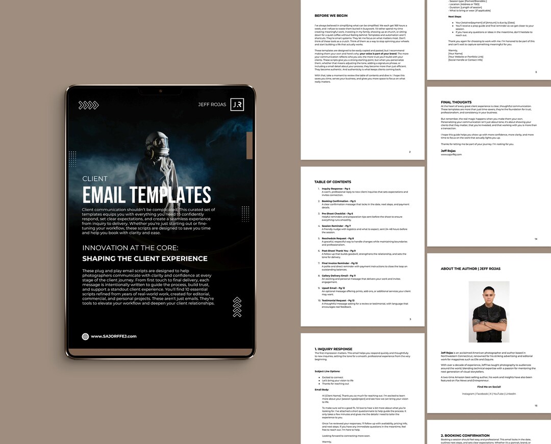 Photography Email Templates | 10 Client Scripts for Booking, Galleries ...