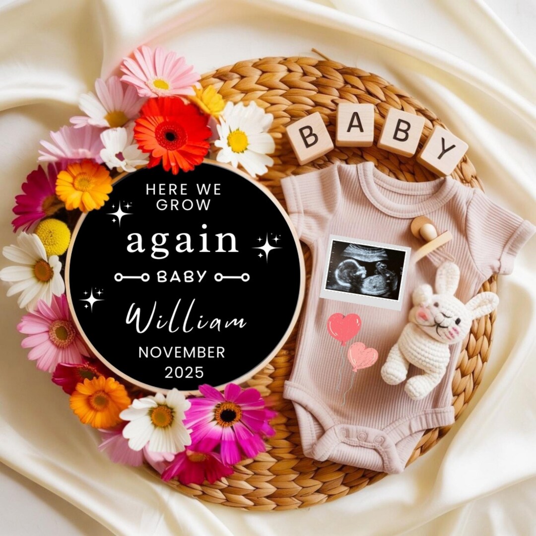 Gender Neutral Pregnancy Announcement: Social Media Template (digital ...