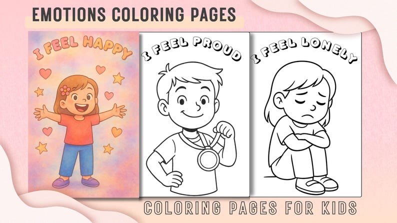 Kids’ Feelings Coloring Book – Emotions Coloring Pages for Children ...