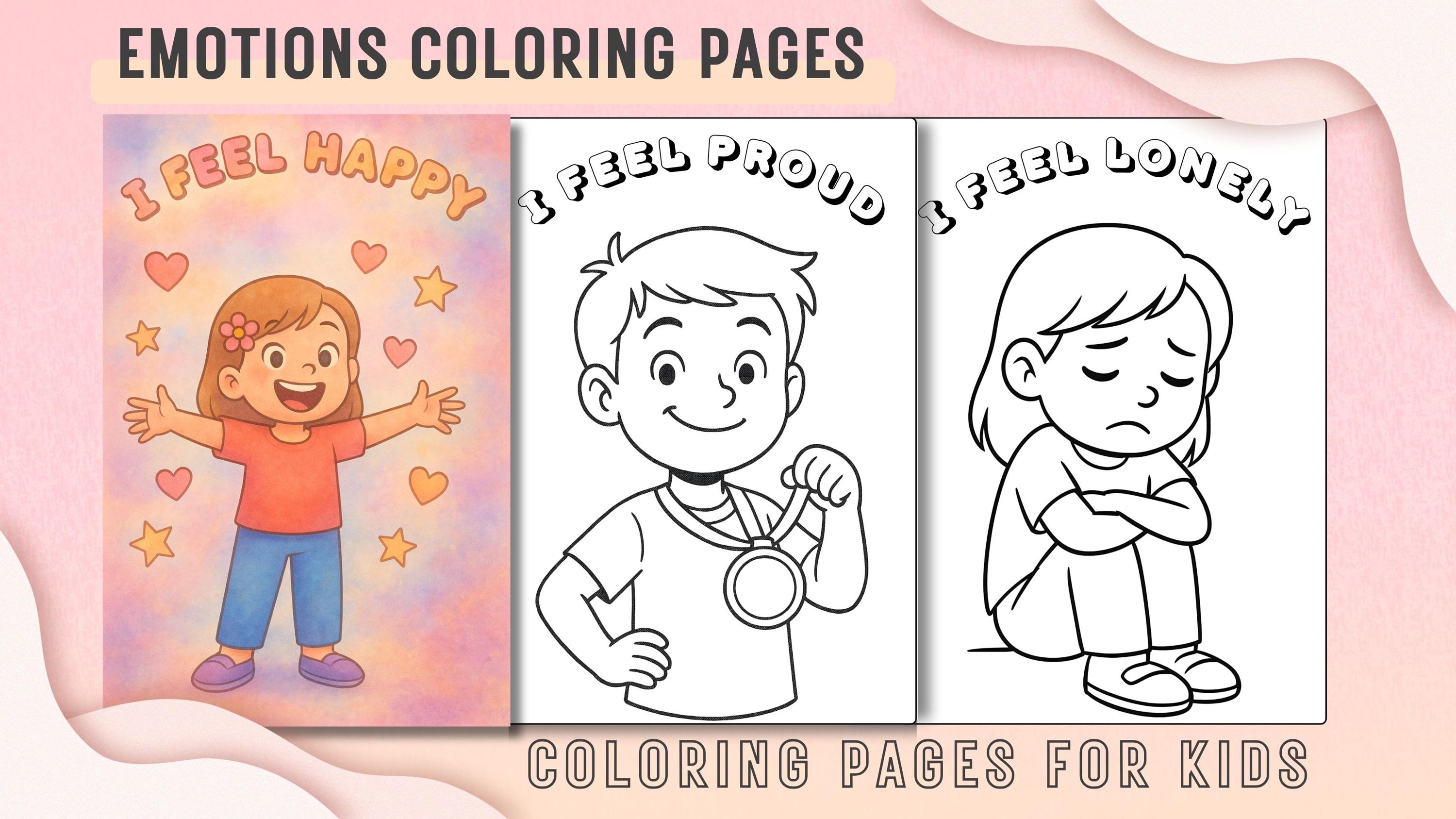 Kids’ Feelings Coloring Book – Emotions Coloring Pages for Children ...