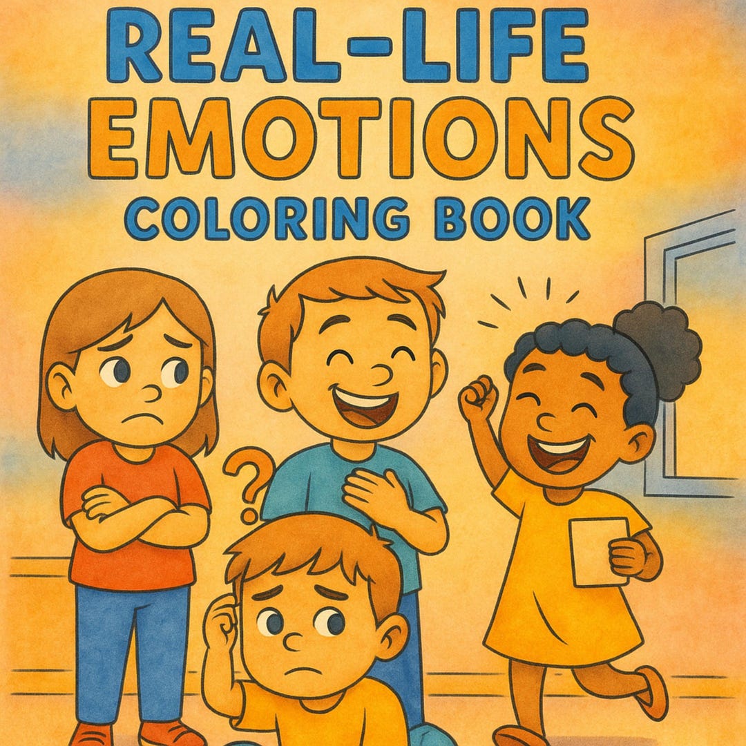 Real-life Emotions Coloring Book for Kids – Printable Social Emotional ...