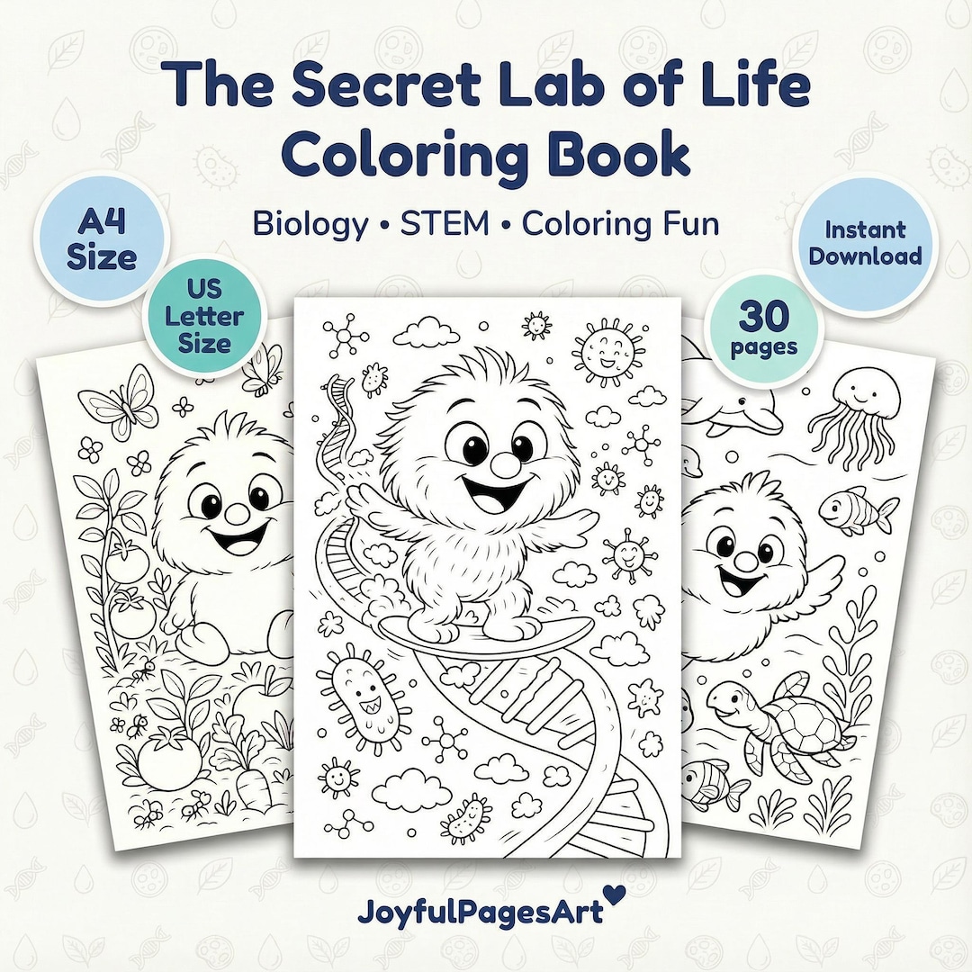 Biology Coloring Pages Printable PDF | Life Science for Kids | STEM ...