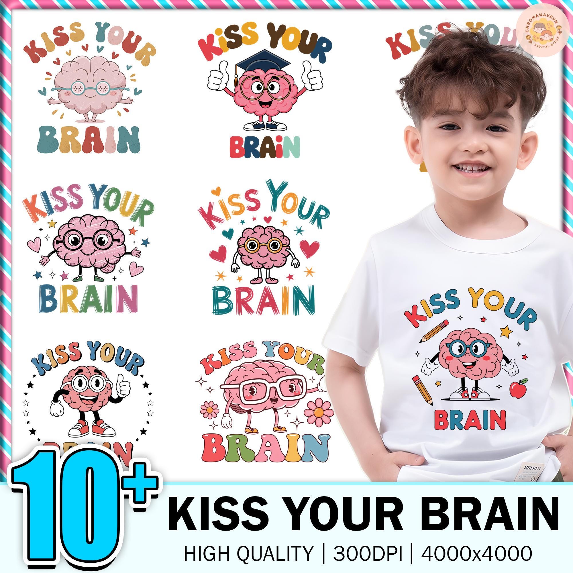 10+ Back to School PNG, Teachers Love Brains Png Bundle, Kiss Your ...