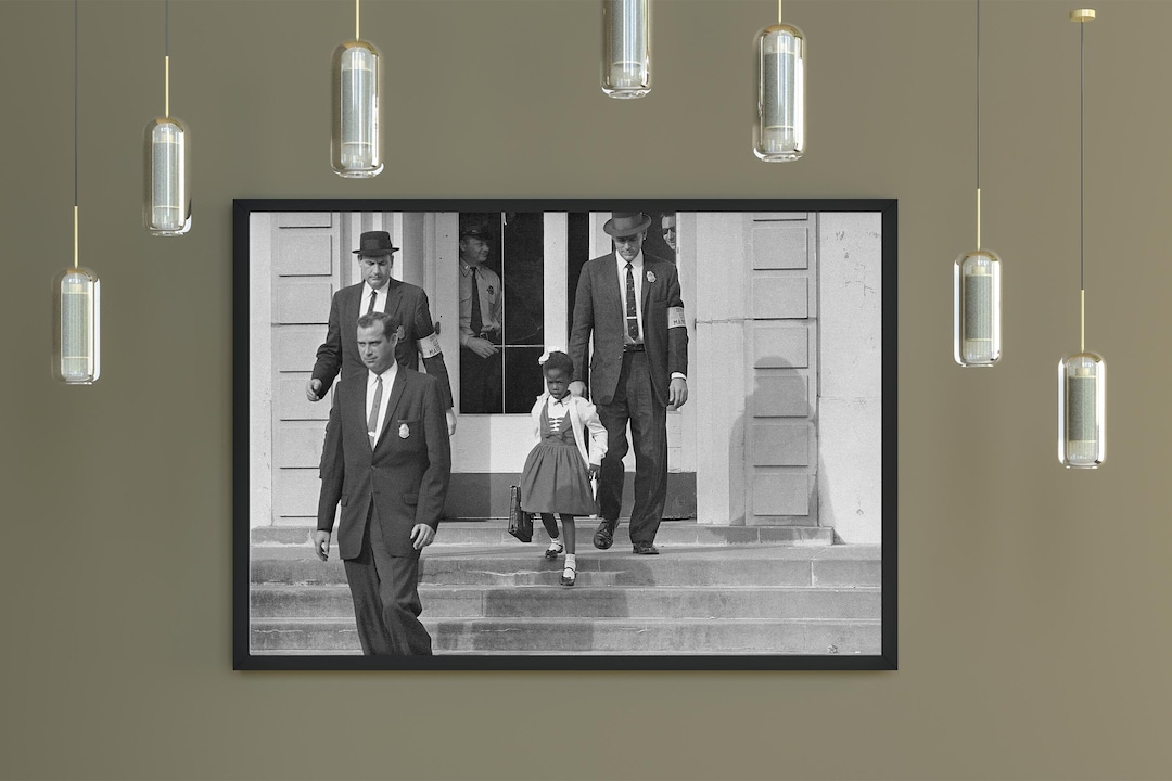 Ruby Bridges Wall Art, Black and White Print, African American Black ...