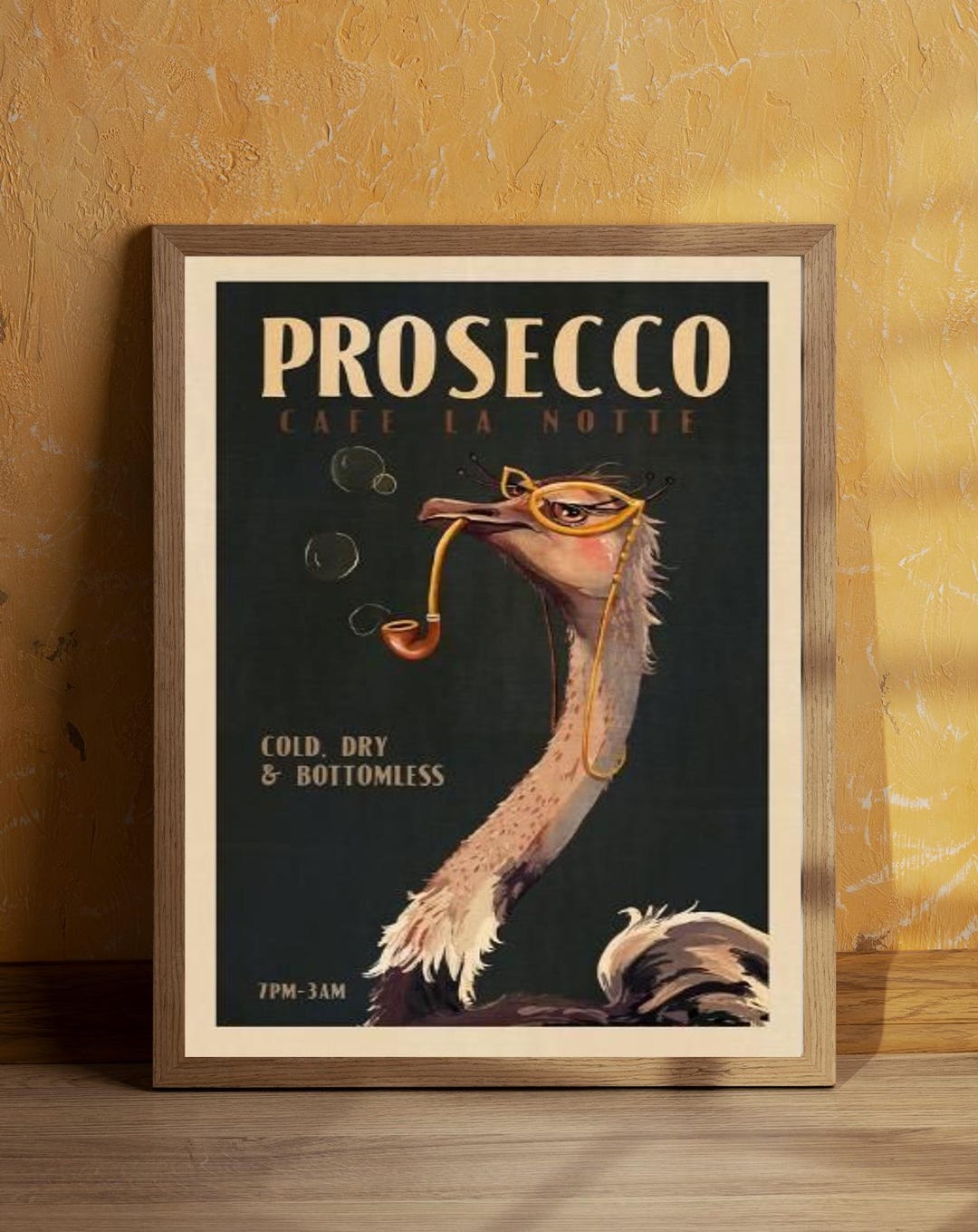 Vintage Art Deco Prosecco Poster, Cool Champagne Wine Drinker Print ...