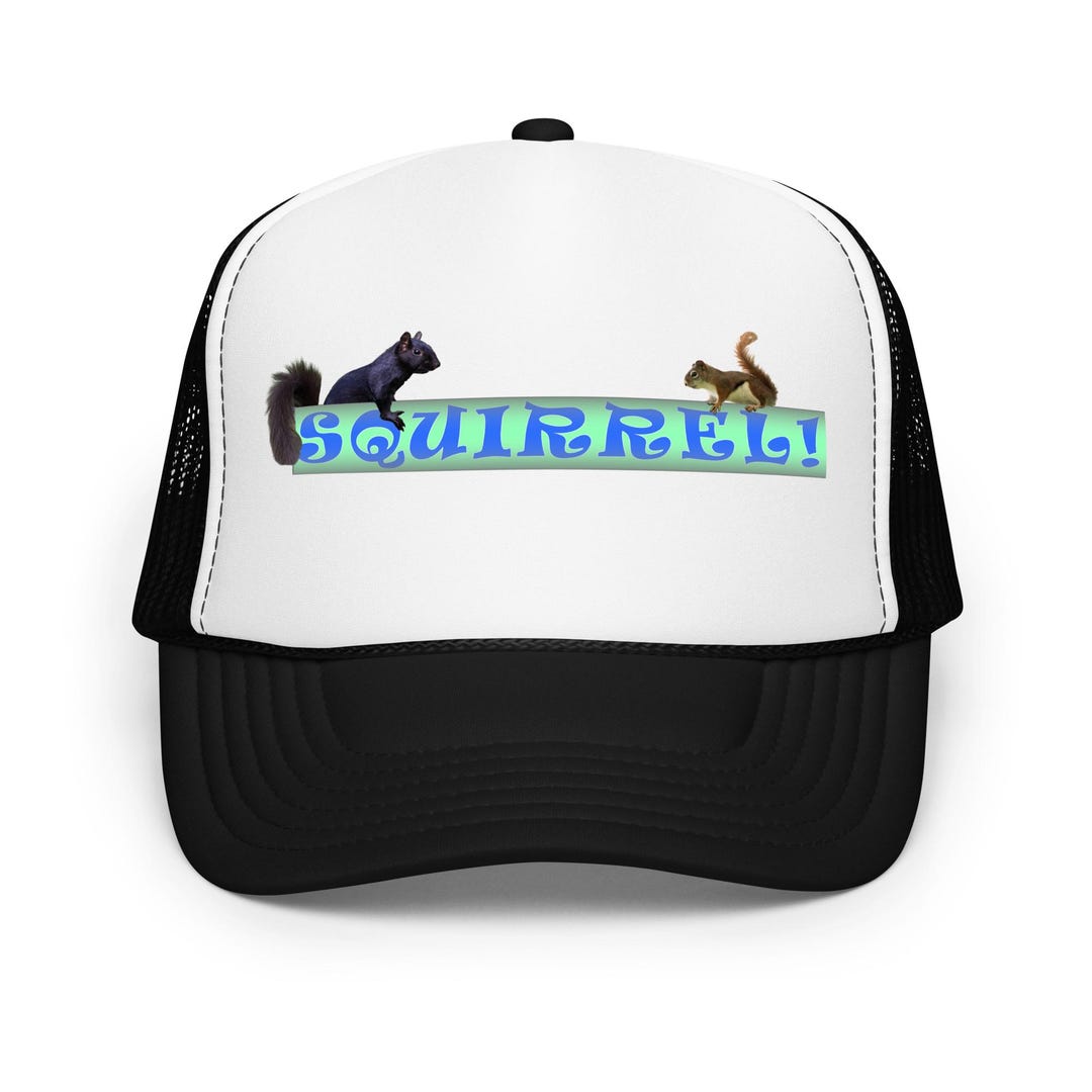 Grey & Red Squirrels Trucker Hat: 'squirrel!' Foam Cap - Etsy
