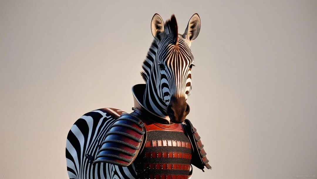 Zebra Samurai Art Print – Bold African Zebra in Traditional Japanese ...
