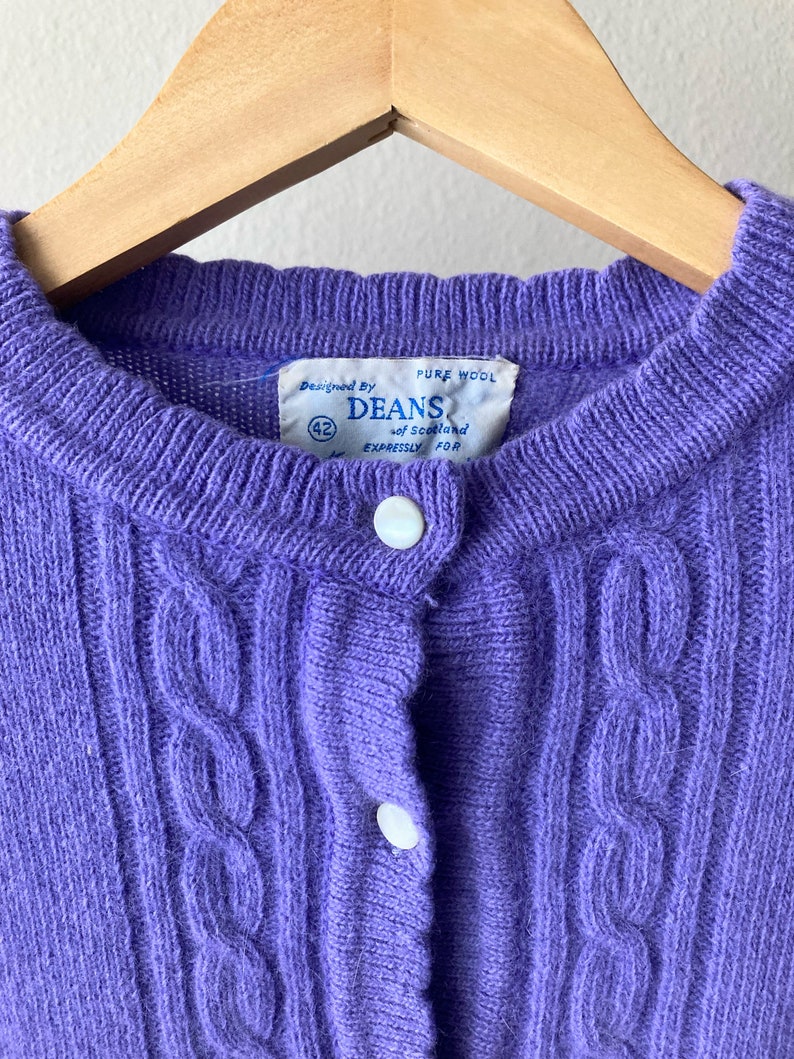 Vintage 60s Extra Large Lavender Wool Cardigan /retro 1960s Cardigan ...