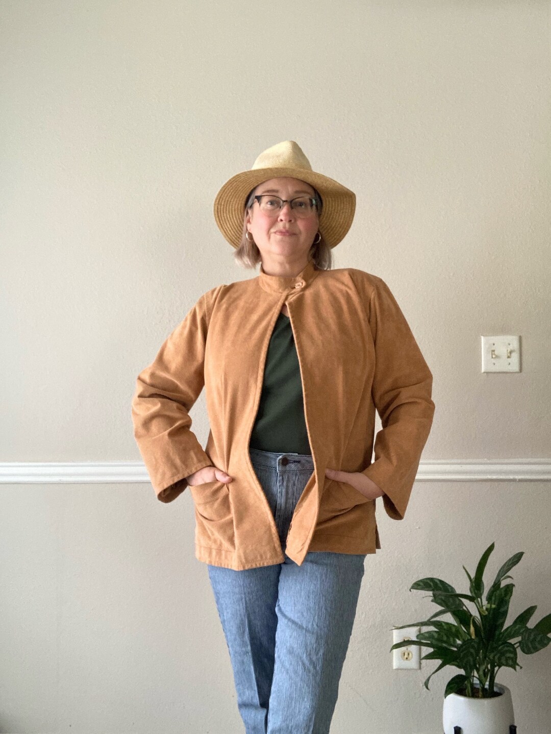 Vintage 1970s Ultra Suede Jacket / 70s Soft Brown Faux Suede With Tab ...