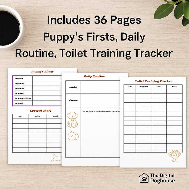 Puppy First Year Journal | Printable New Puppy Planner | Dog Memory ...