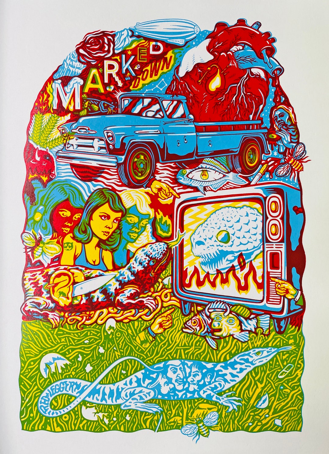 Marked Down, Three-color Screen Print | Signed & Numbered Edition - Etsy