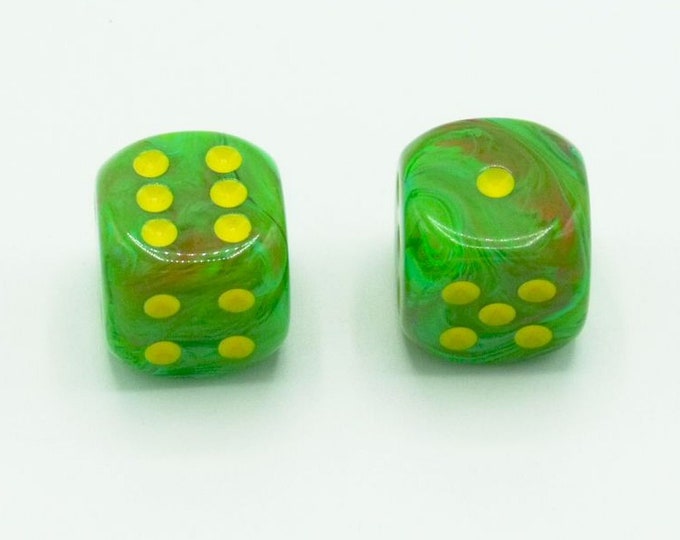 16mm D6 Vortex Slime Dice With Yellow Pips - Pair of 2 - Etsy