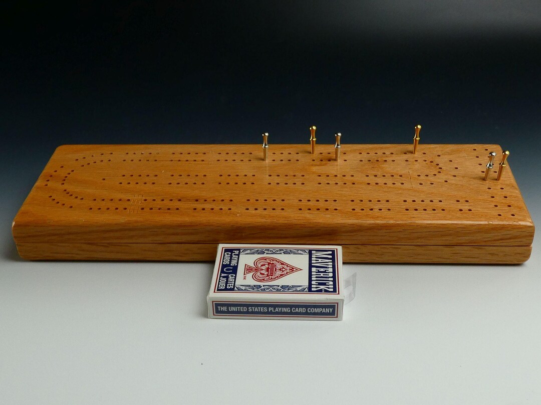 Red Oak 2 Player Cribbage Board - Etsy