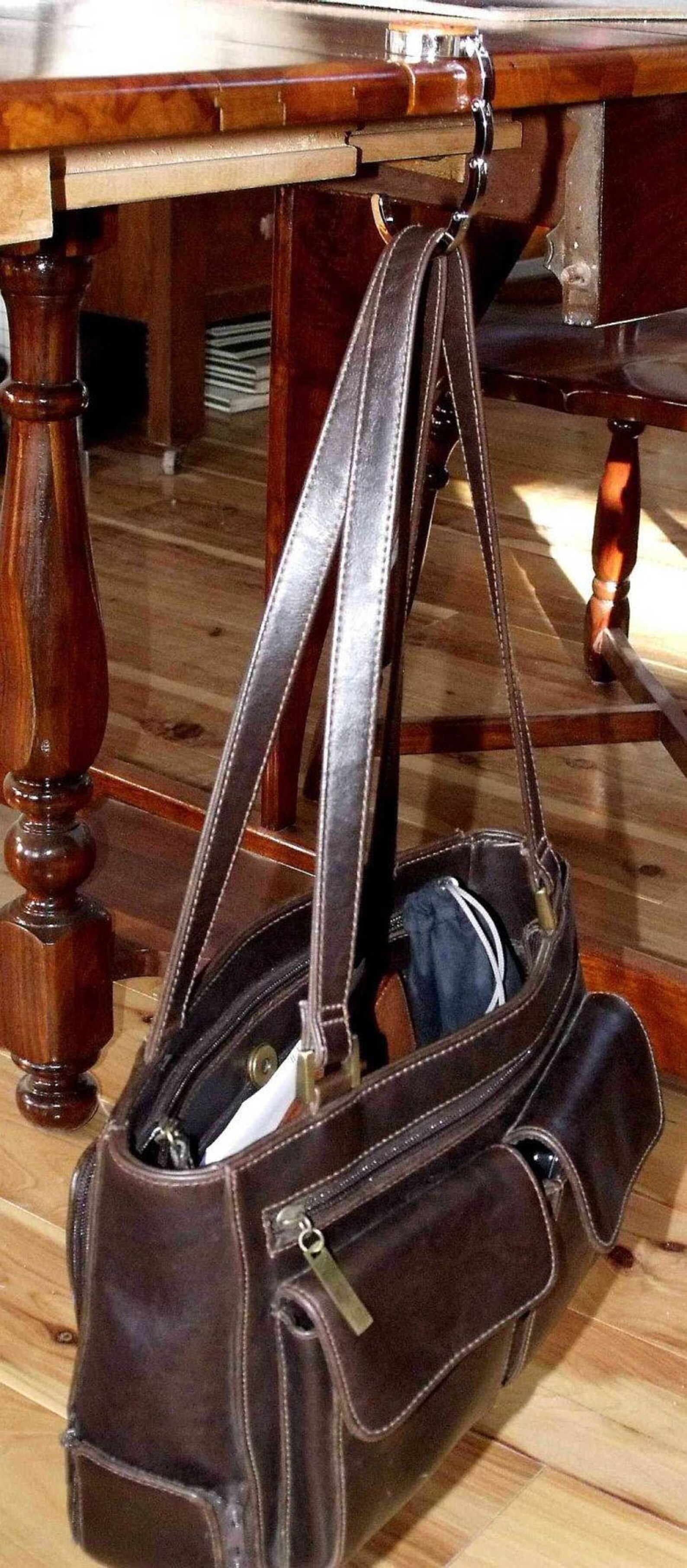 Collapsible Purse Hook Dragon Shield Tan and Gold - Etsy