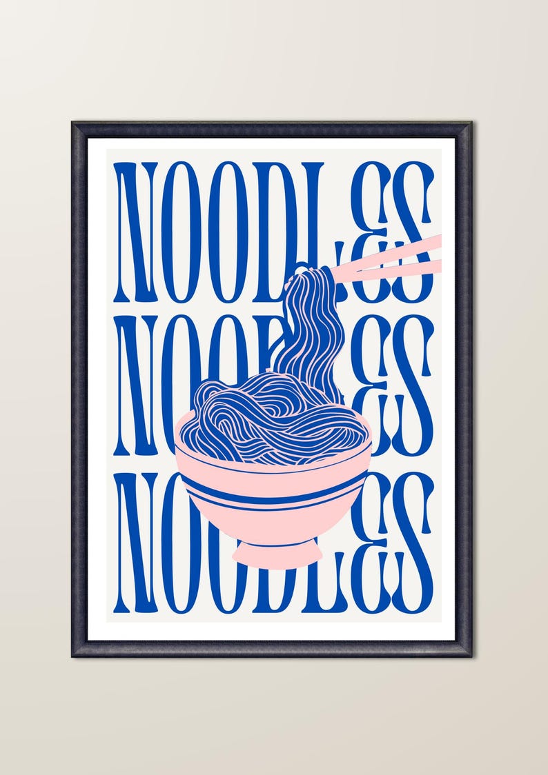 Noodles Wall Art Printable | Funny Kitchen Quote | Ramen Lover Digital ...