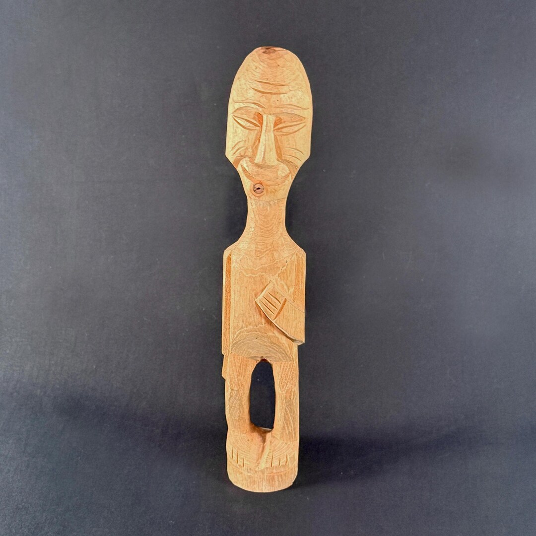 Vintage Mexican Carved Wood Tiki Handcrafted Figurine, Primitive ...