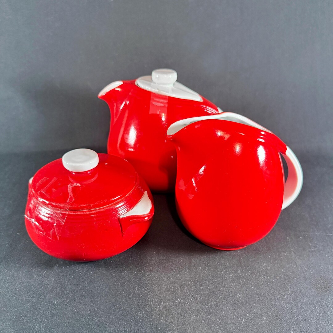Vintage 1930s-40s Hall Superior Chinese Red Hall Pottery Teapot With ...