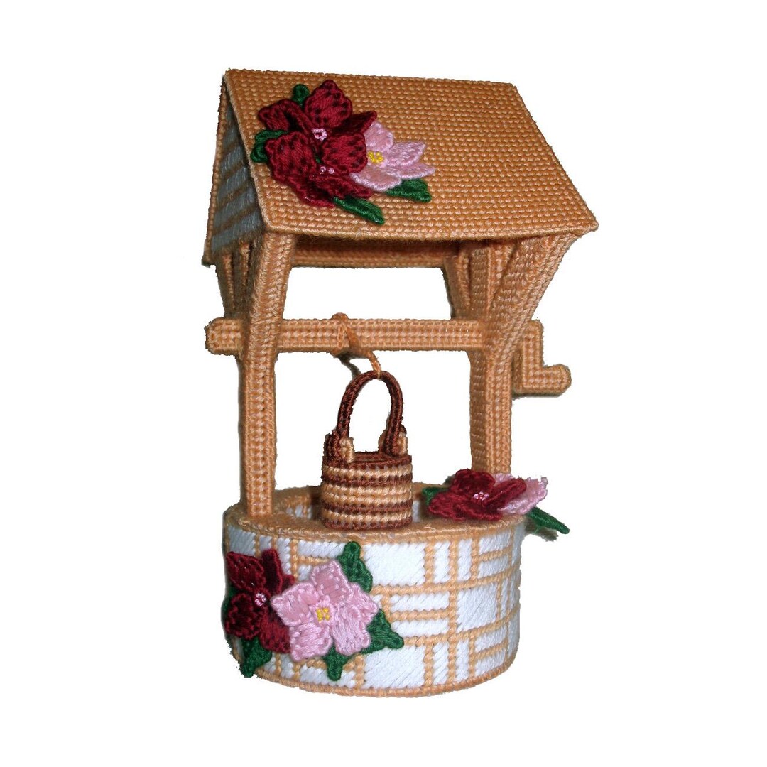 Garden Well 3d Cross Stitch Plastic Canvas Pattern Pdf Old Well Deco ...