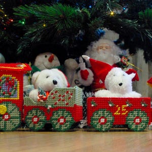 Santa Claus Train Plastic Canvas Pattern: 3D Christmas Toy (PDF Pattern ...