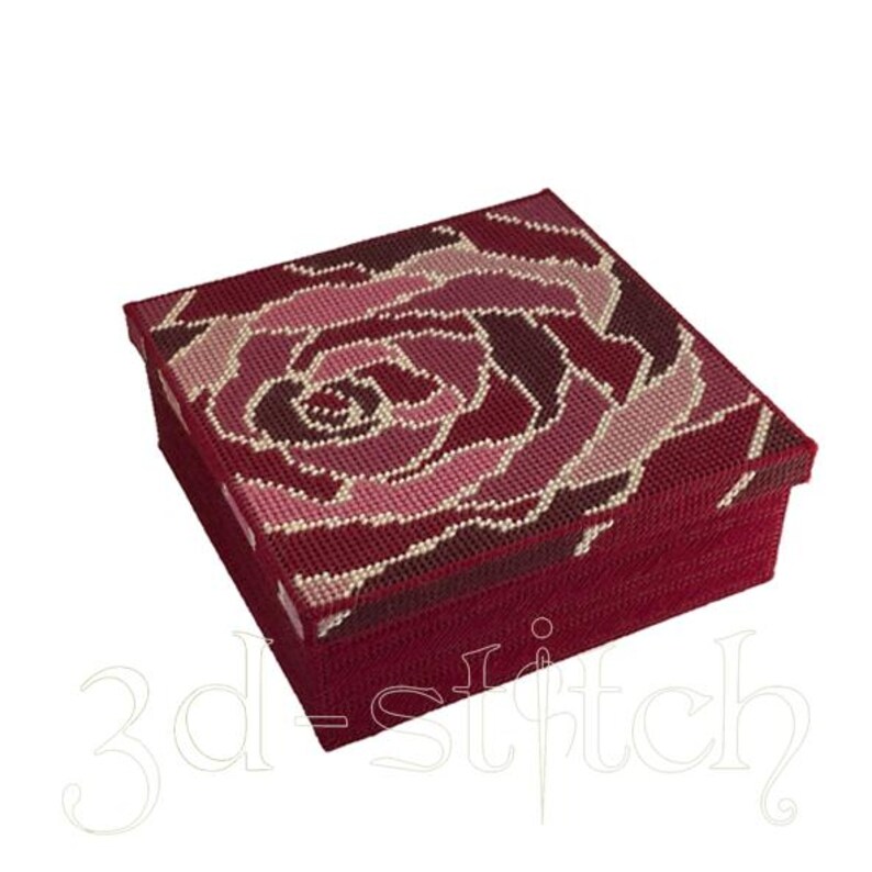 3d Box Plastic Canvas Embroidery Pattern Pdf, 3D Cross Stitch PDF ...