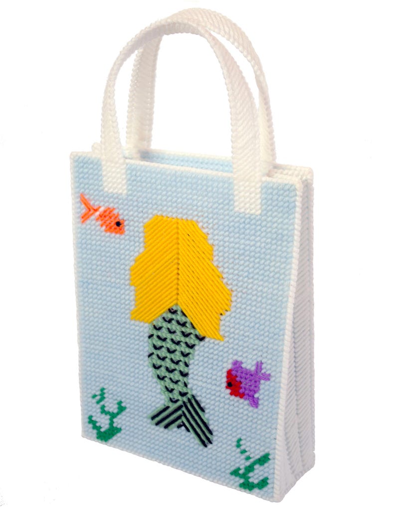 Mermaid Plastic Canvas Bag PDF Pattern: Kid-friendly 3D Cross Stitch - Etsy